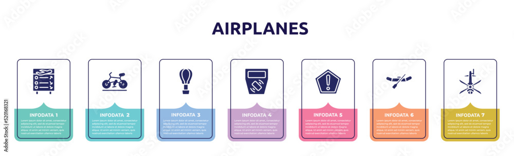 airplanes concept infographic design template. included flight ...