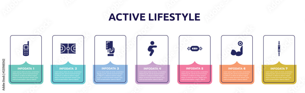 active lifestyle concept infographic design template. included ...