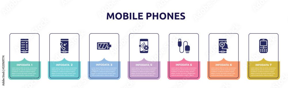 mobile phones concept infographic design template. included mobile ...