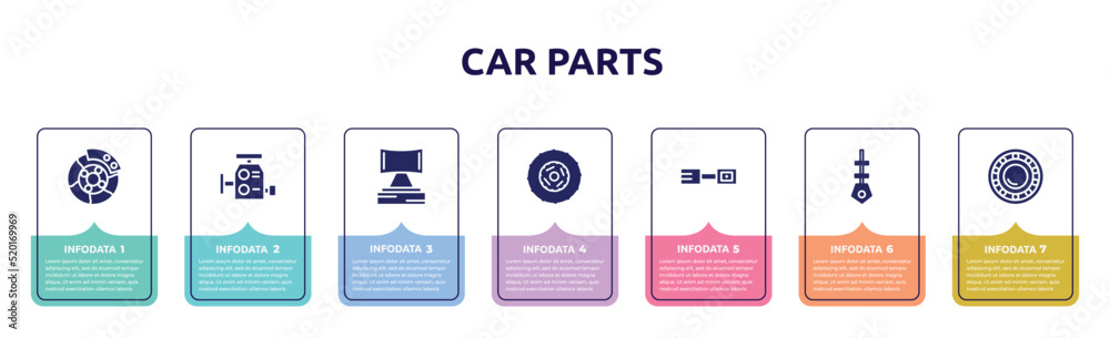 car parts concept infographic design template. included car brake, car ...