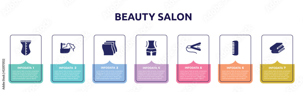 beauty salon concept infographic design template. included cor, hair ...
