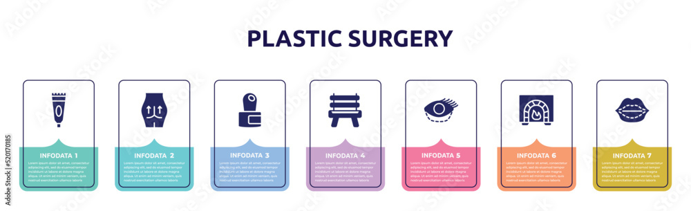 plastic surgery concept infographic design template. included tooth ...