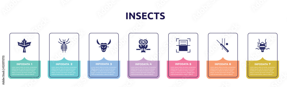 insects concept infographic design template. included maple leaf, louse ...