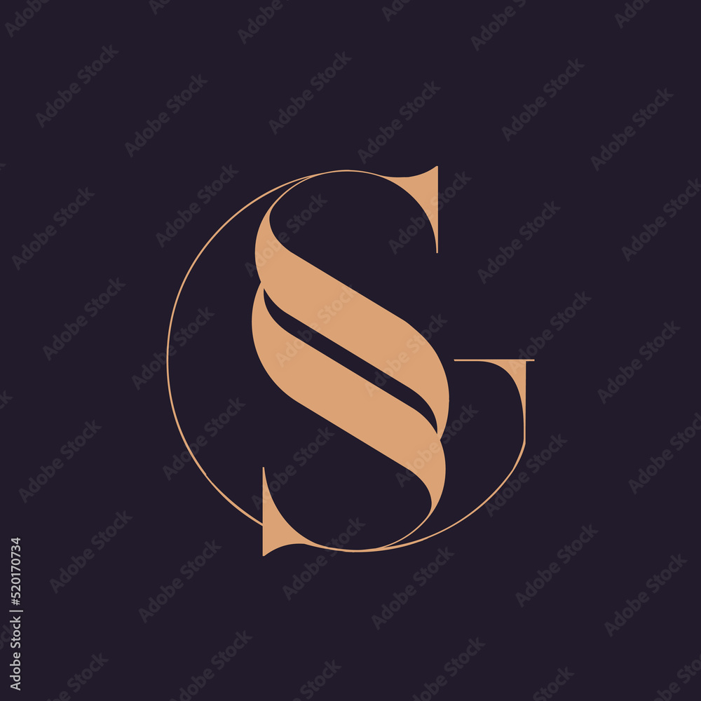 SG, SS monogram logo. Letter g, letter s icon. Alphabet initials ...