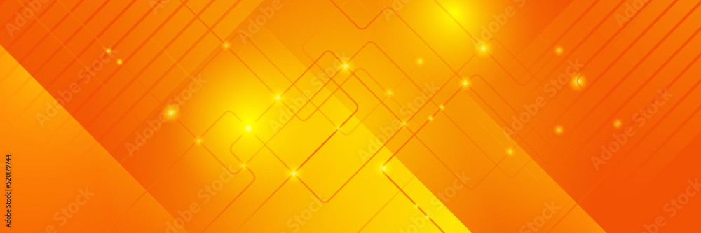 Orange technology digital banner design. Science, medical and digital ...