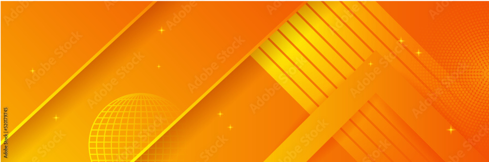 Orange technology digital banner design. Science, medical and digital ...