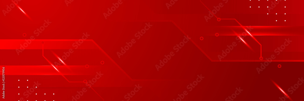 Red technology digital banner design. Science, medical and digital ...