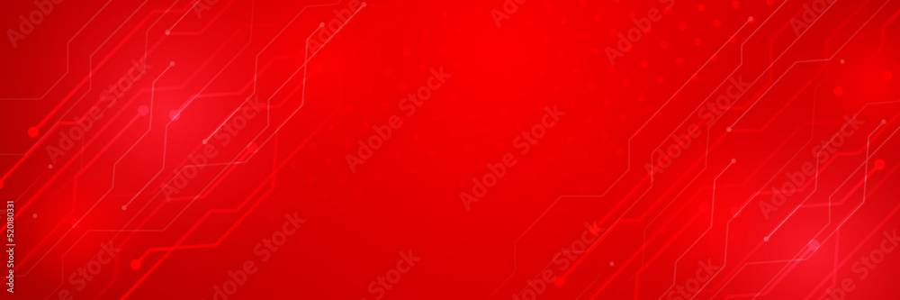abstract red technology banner design. Abstract technology background ...
