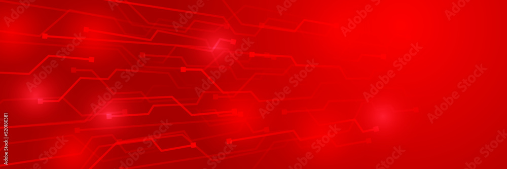 abstract red technology banner design. Abstract technology background ...