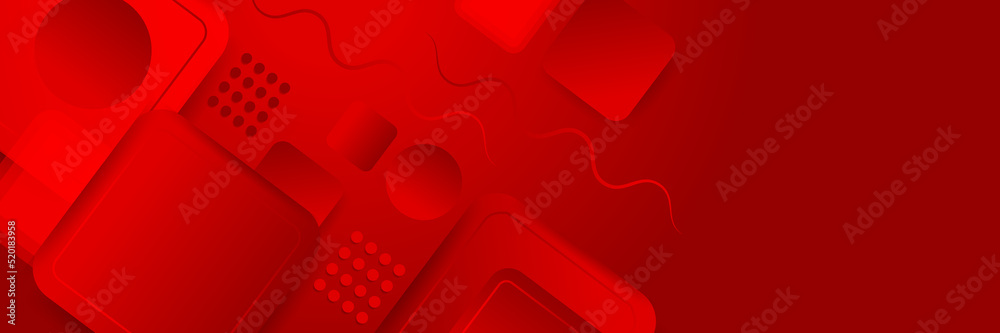 Abstract 3d banner design with dark red technology geometric background ...