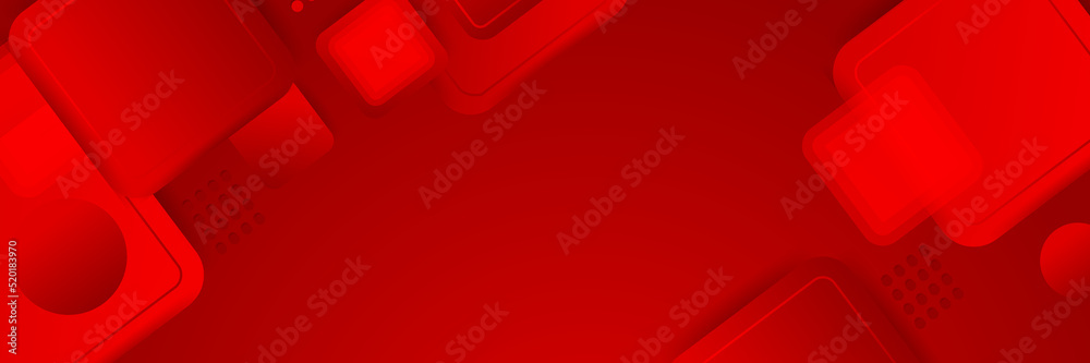 Abstract 3d banner design with dark red technology geometric background ...