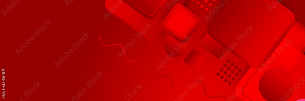 Abstract 3d banner design with dark red technology geometric background ...
