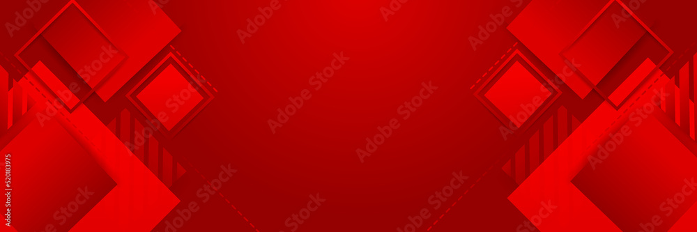 Abstract 3d banner design with dark red technology geometric background ...