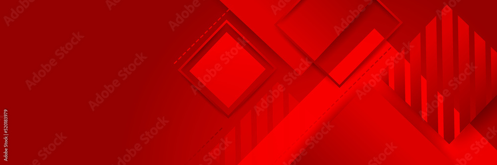 Abstract 3d banner design with dark red technology geometric background ...