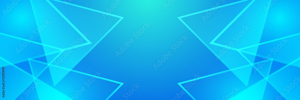 Abstract geometric blue wide background banner layout design. Blue ...