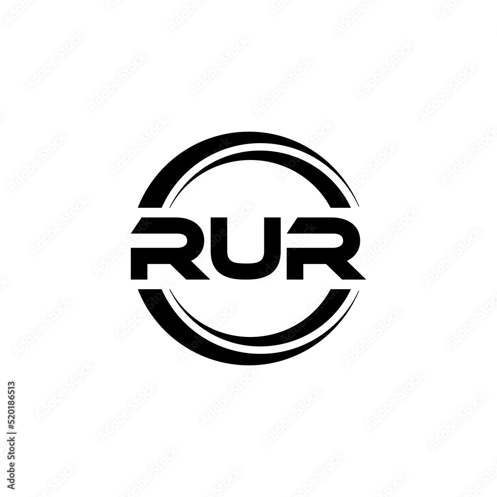 RUR letter logo design with white background in illustrator, vector ...