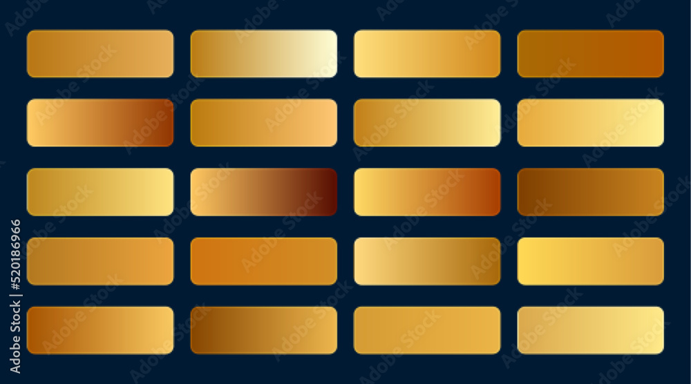 premium golden gradients collection swatches Stock Vector | Adobe Stock