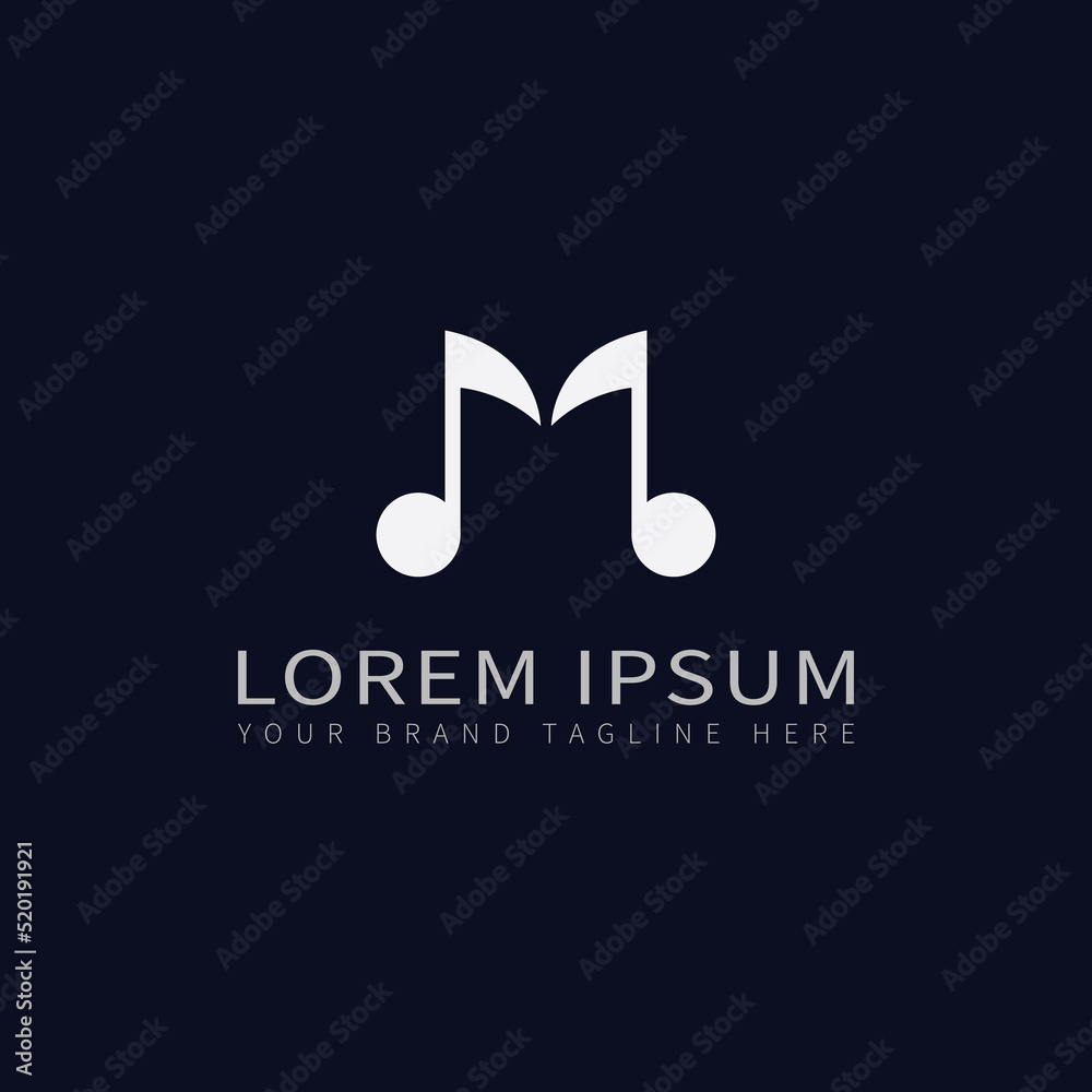 Letter M Music Logo Template, Letter M SFX icon Logo Stock Vector ...