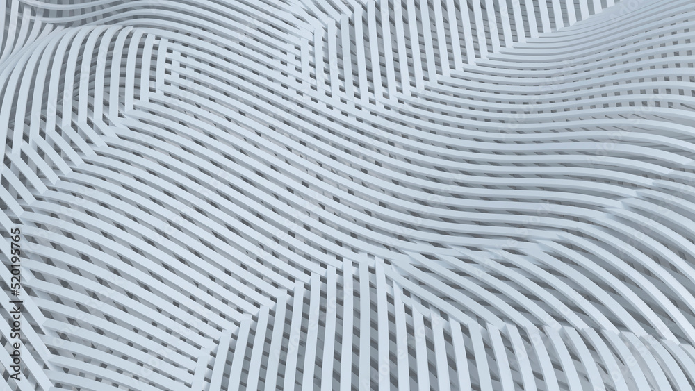 Abstract overlapping lines metallic texture. 3d render background Stock ...