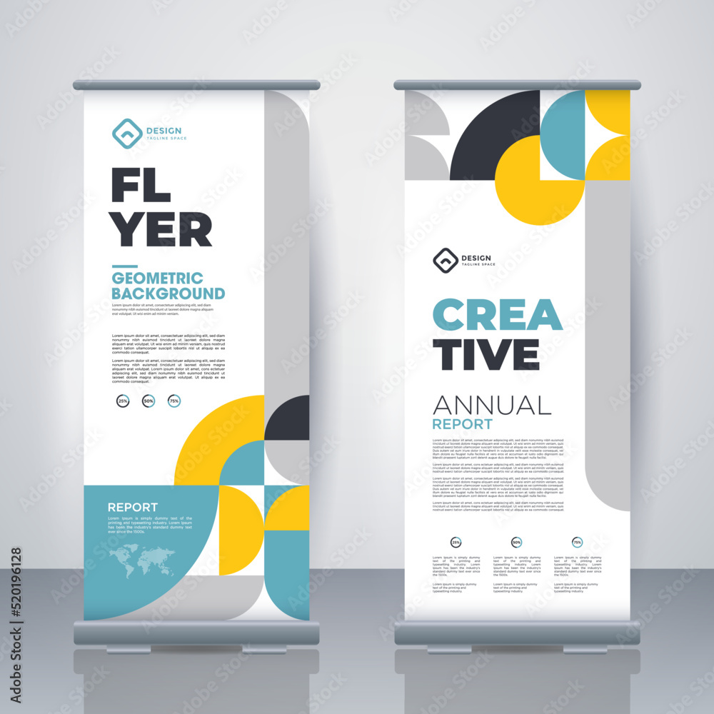 Retro Business Roll Up. Standee Design. Banner Template. Presentation ...