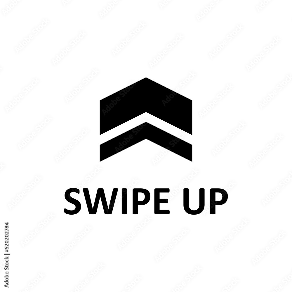 Swipe up icon. Arrow up for social media stories. Set of black swipe up ...