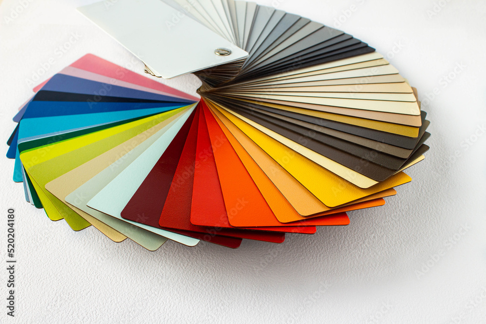 Color guide displaying a range of hues for use in interior design and ...