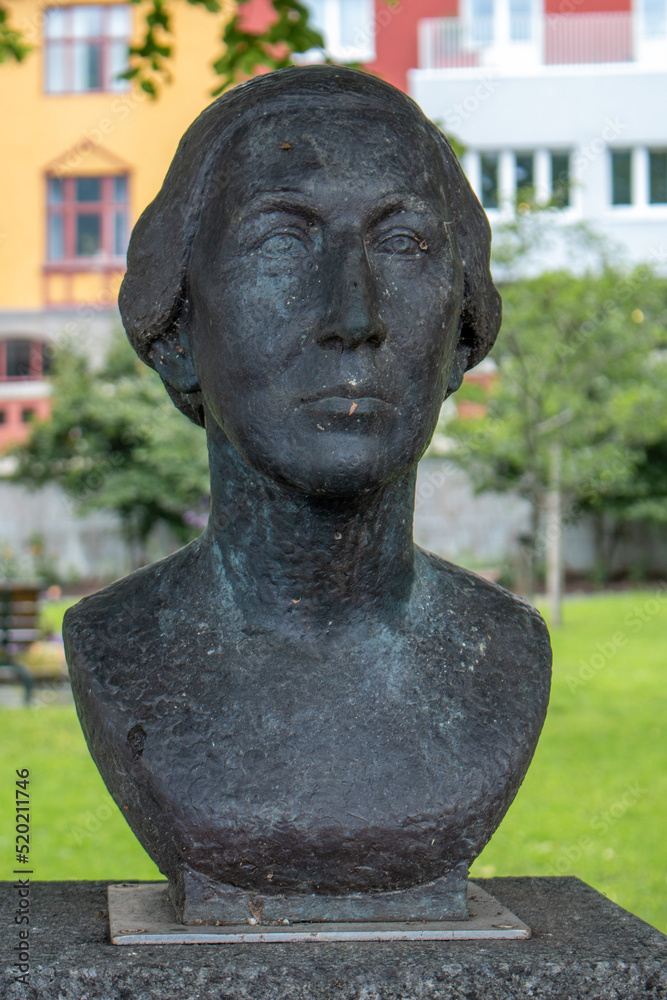 Bust of Nini Roll Anker Statue Molde Møre og Romsdal at Sunnylvsfjorden ...