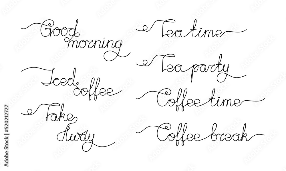 Quote about tea and coffee. Lettering in the style of modern ...
