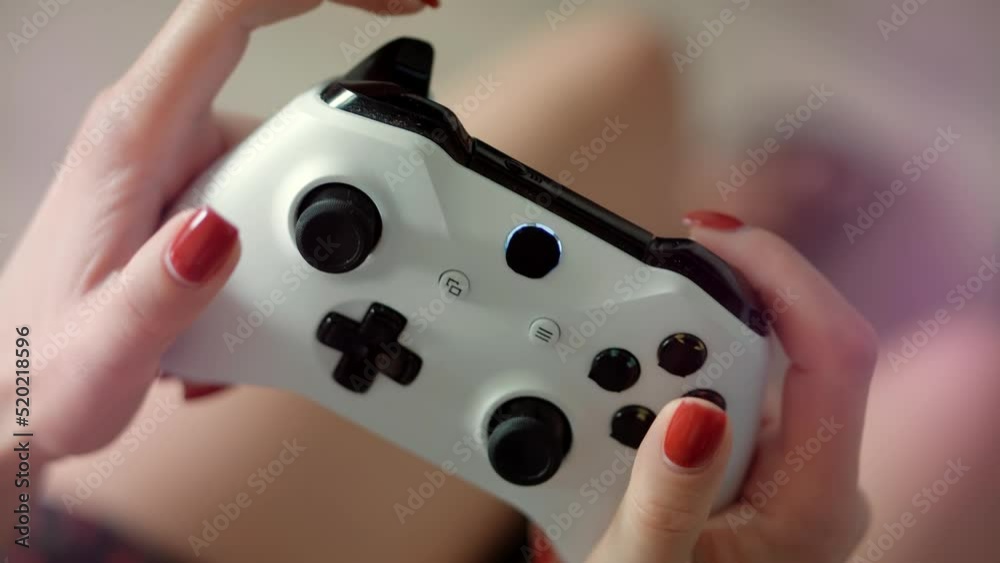 Gamer Playing On Video Game. TV Game Simulator Joystick. Joypad ...