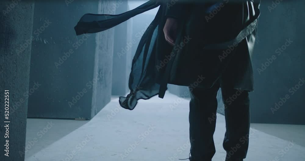 Stockvideo Rear back view of unknown man walking , standing or running ...