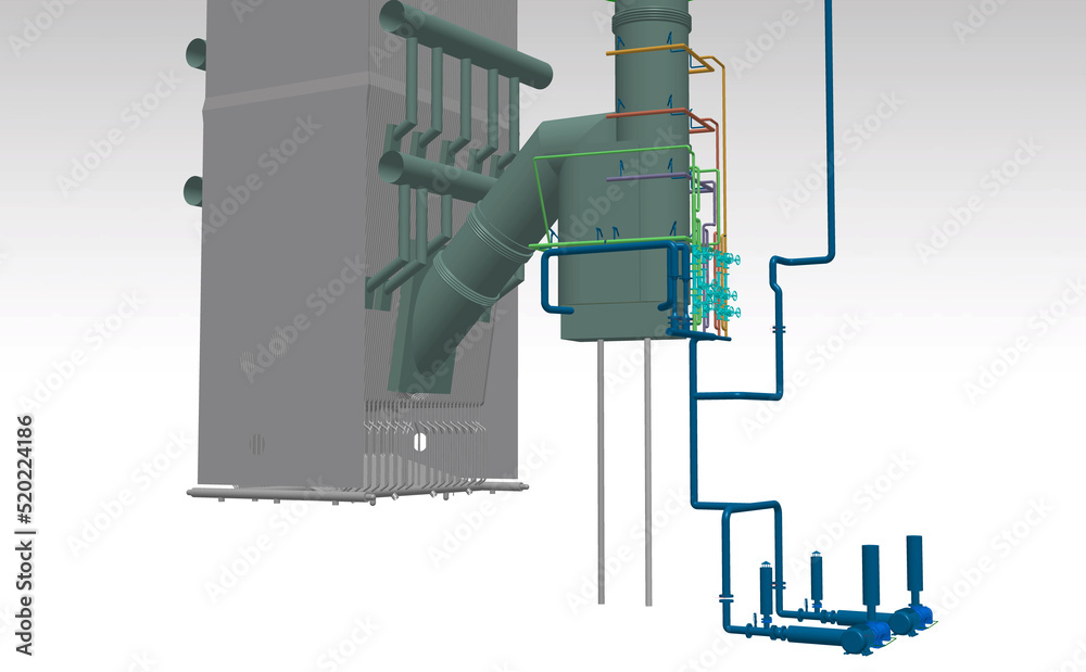 Poster loop seal sealpot circulating fluidized bed boiler 3D ...