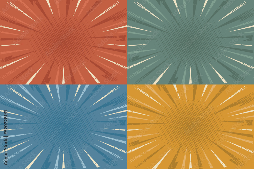 vintage ray retro rustic sunburst comic background Stock Vector | Adobe ...