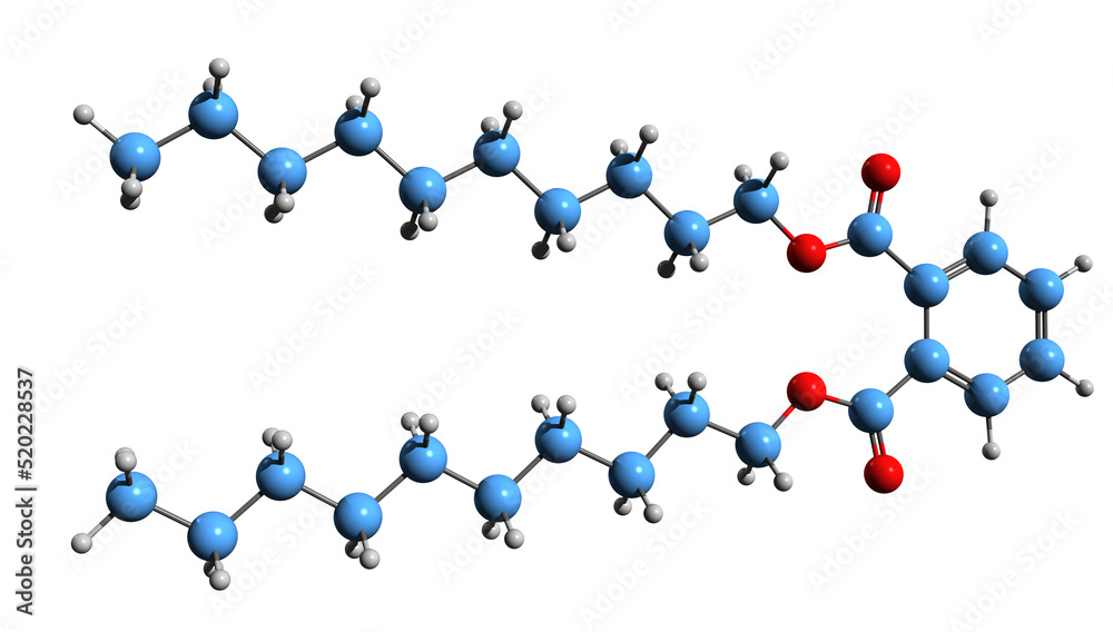 3D image of Diisodecyl phthalate skeletal formula - molecular chemical ...