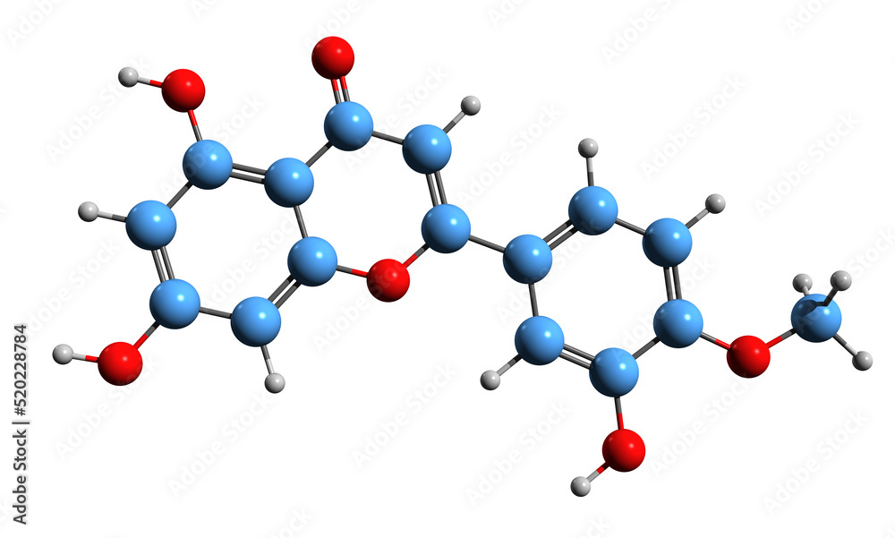 3D image of Diosmetin skeletal formula - molecular chemical structure ...