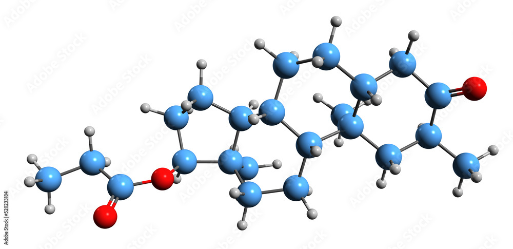3D image of Drostanolone propionate skeletal formula - molecular ...