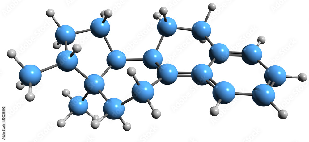 3D image of Estrin skeletal formula - molecular chemical structure of ...