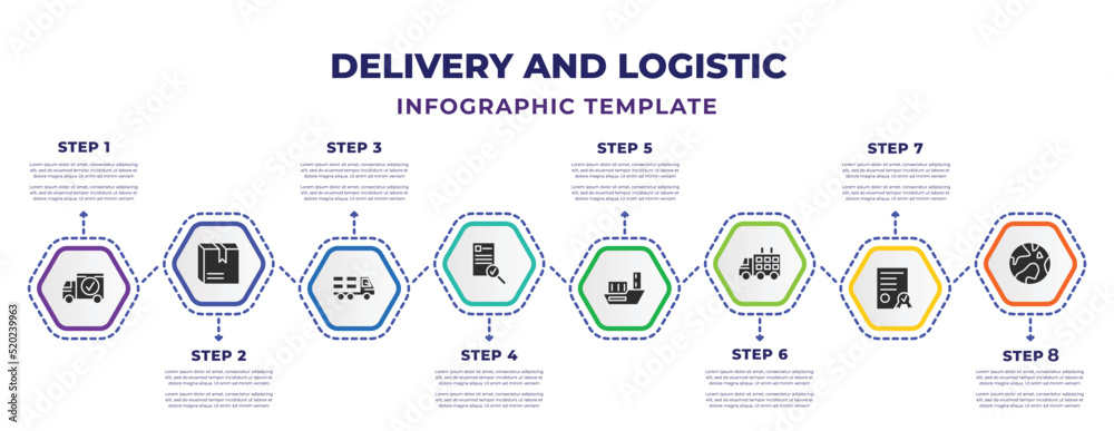 delivery and logistic infographic design template with shipping ...