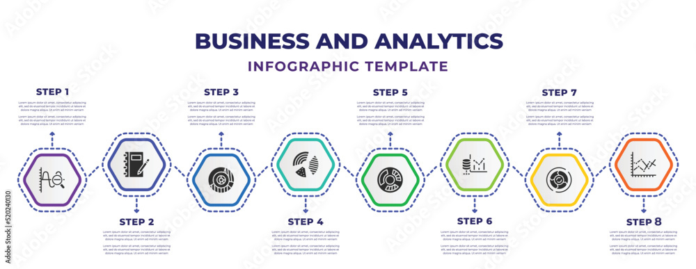 business and analytics infographic design template with sine waves ...