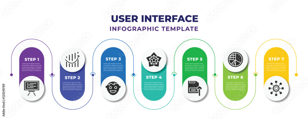 user interface infographic design template with blackboard with ...