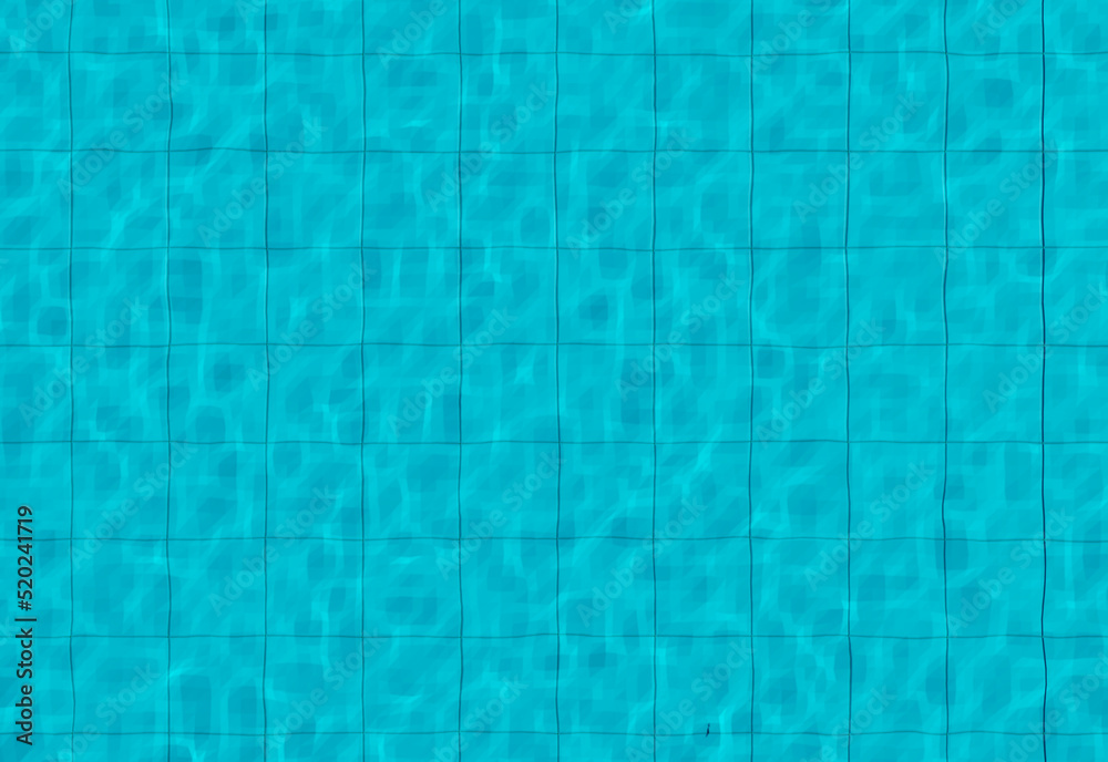 Swimming pool with turquoise water caustic texture. 3d rendering ...
