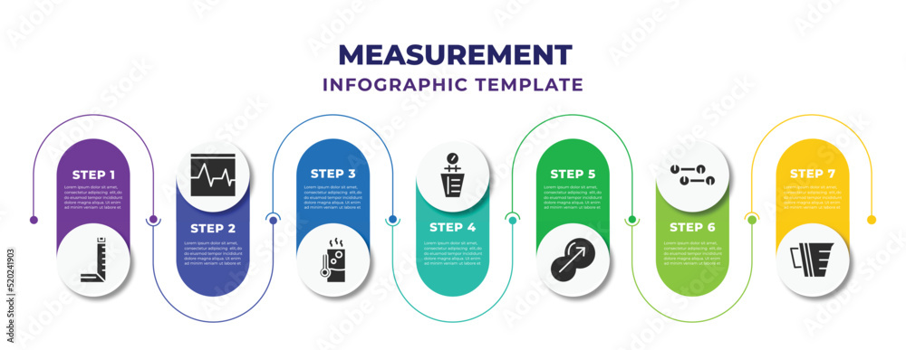 measurement infographic design template with carpenter ruler, heart ...