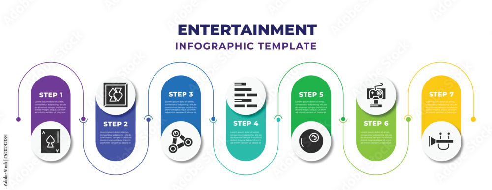 entertainment infographic design template with ace of spades, spades ...