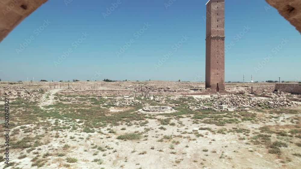 Restored remains of Harran University. Ancient arch ruins in one of the oldest settlements in ...