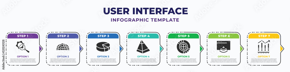 User Interface Infographic Design Template With Searching Tings Interface Data Analytics Pie