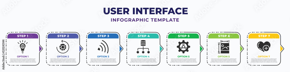 user interface infographic design template with new idea, reload pie chart, wi-fi, data ...