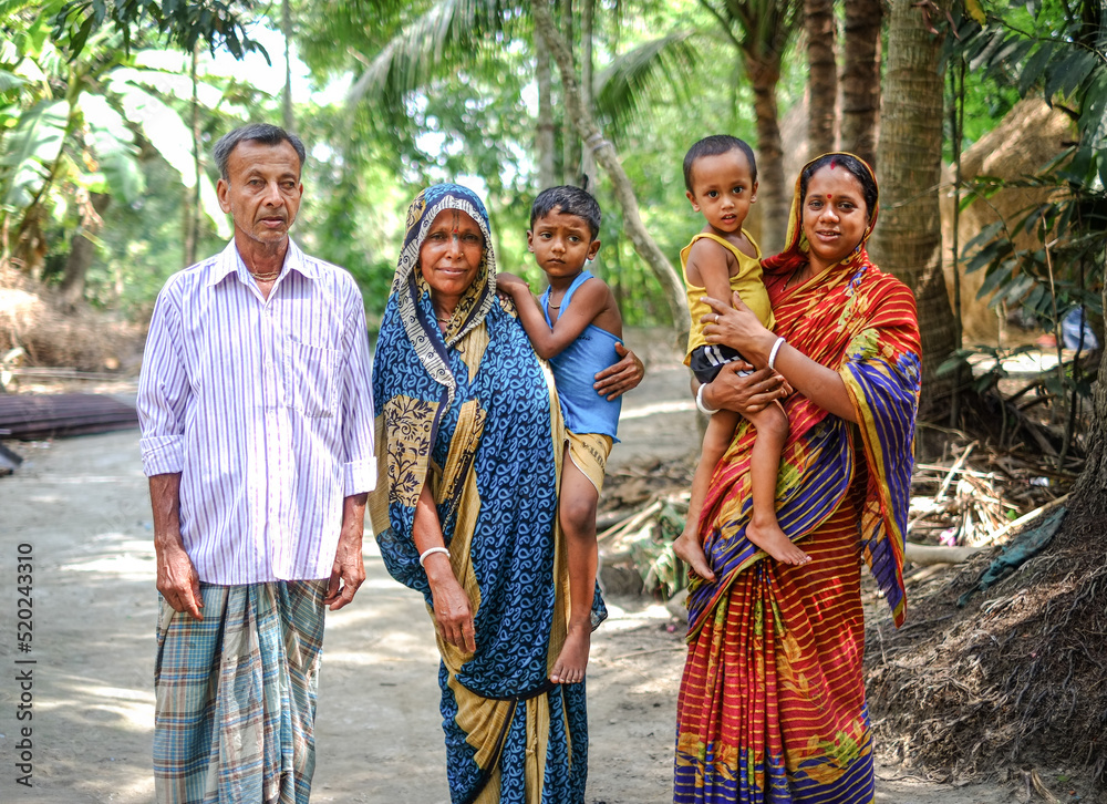 Bangladeshi family photo, south asian hindu religious nuclear family in ...