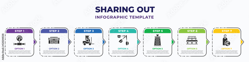 sharing out infographic design template with manometer, food and ...