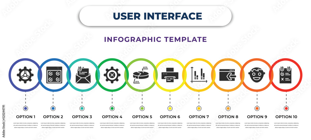 User Interface Infographic Design Template With Tings Interface