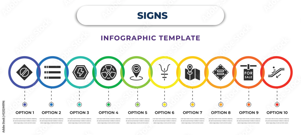 signs infographic design template with prohibition, is identical with ...
