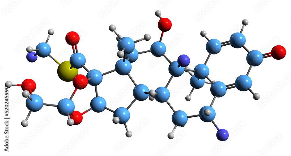 3D image of Fluticasone propionate skeletal formula - molecular ...
